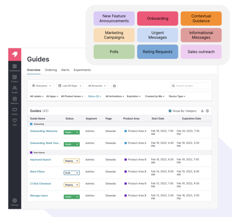 Introducing Guide Categories in Pendo | Pendo Blog