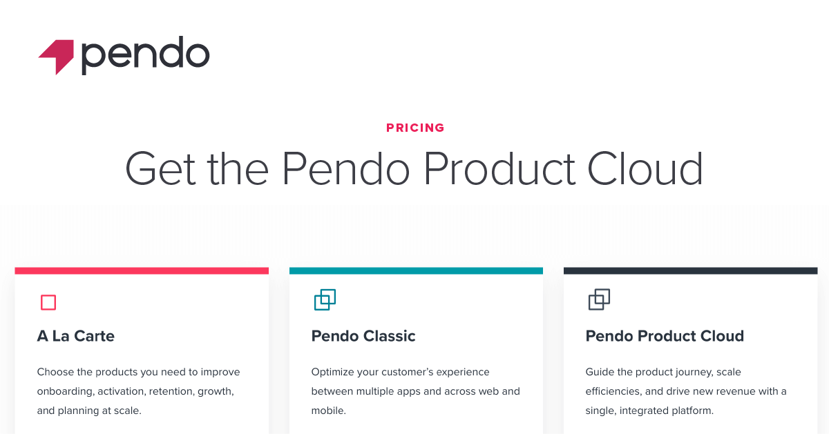 View Pricing Tiers for the Pendo Product Cloud | Pendo.io